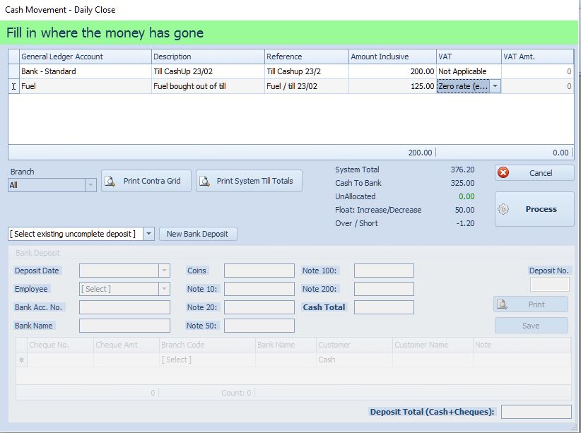 smart-it+ Help - Cash Up